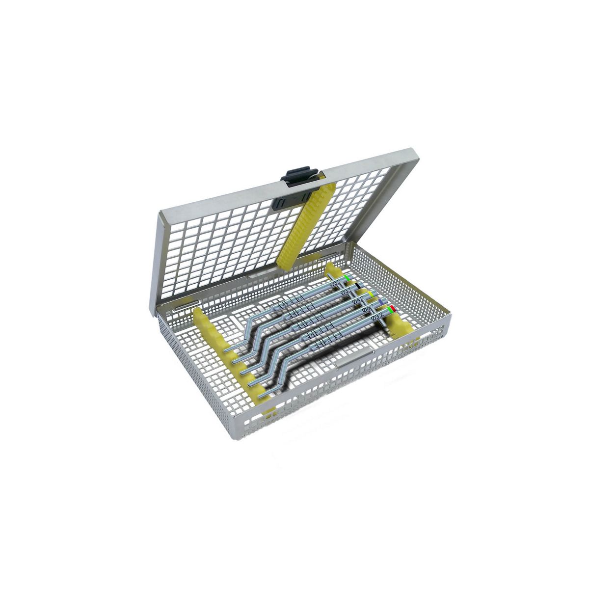 Osteotome set angled / Sieve tray incl. 5 osteotomes reduced by 0.3 mm ...