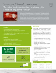 Straumann range of biomaterials - for implantology and & periodontology